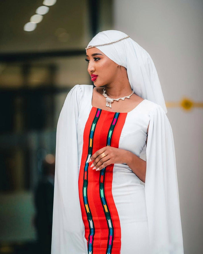 Elegant Oromo Dress Stylish Red Design in Traditional Oromo Dress Styl ...