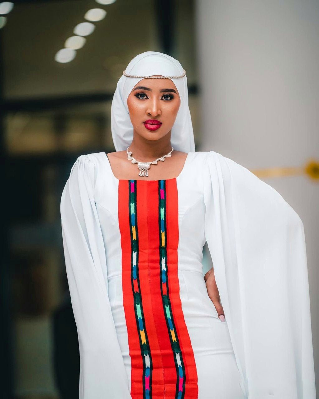 Elegant Oromo Dress Stylish Red Design in Traditional Oromo Dress Styl ...
