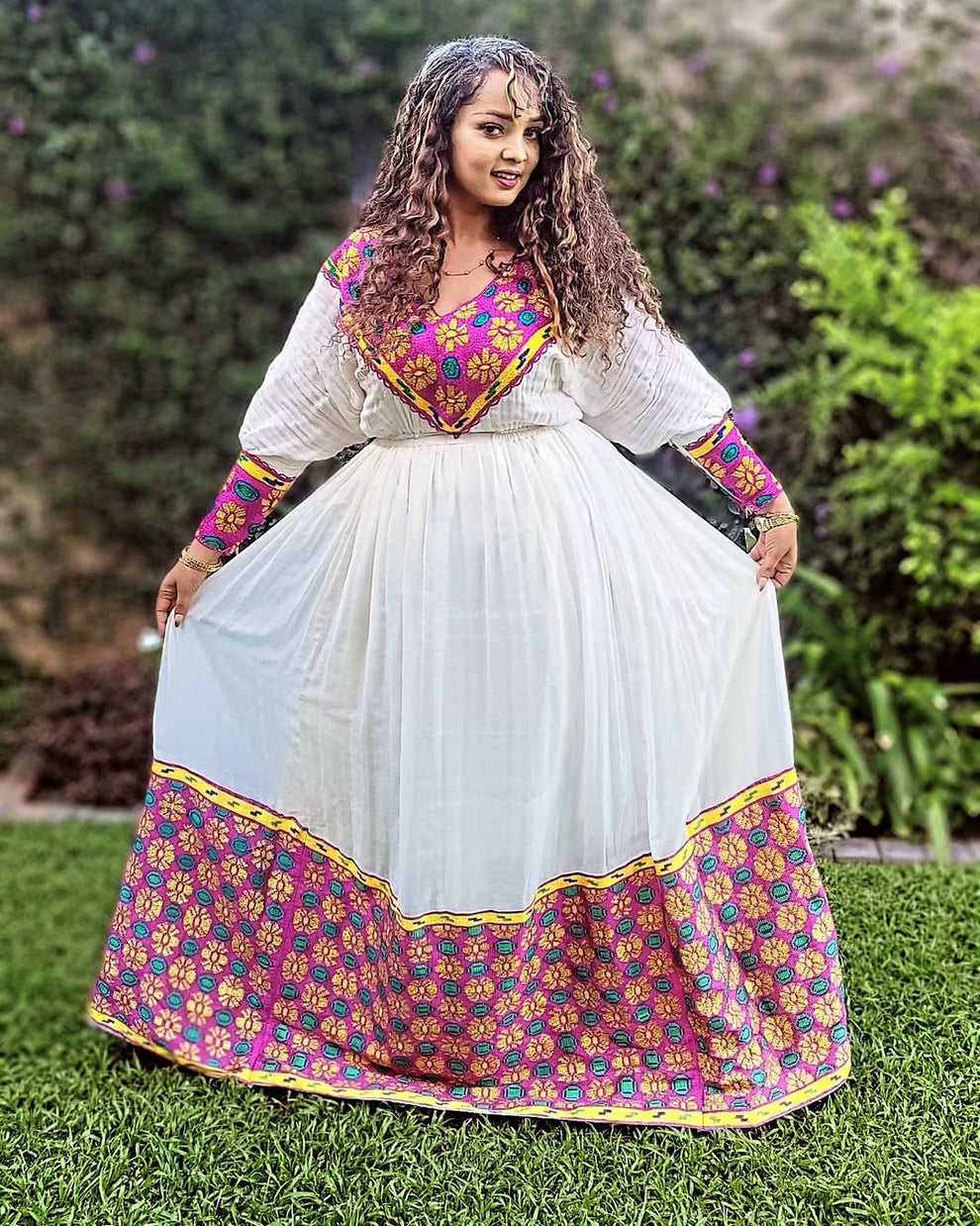 Vibrant Design Habesha Dress Style Modern Habesha Kemis Ethiopian Dres ...