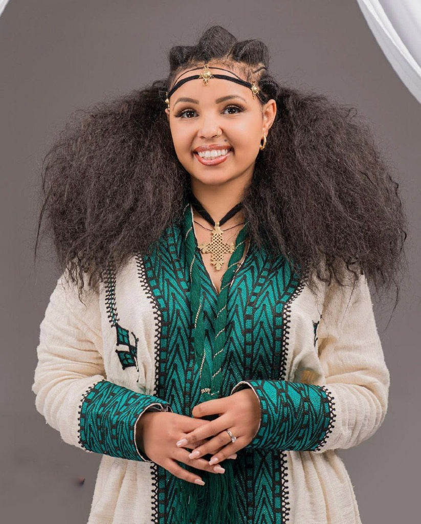 Blue Cultural Fetil Habesha Dress Habesha Kemis Ethiopian Dress Style ...