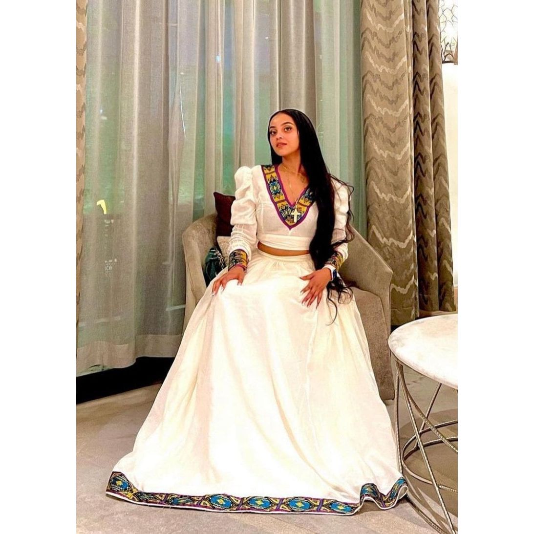 Chic and Modern Habesha Clothing with Gorgeous Menen Fabric, Modern Ti ...