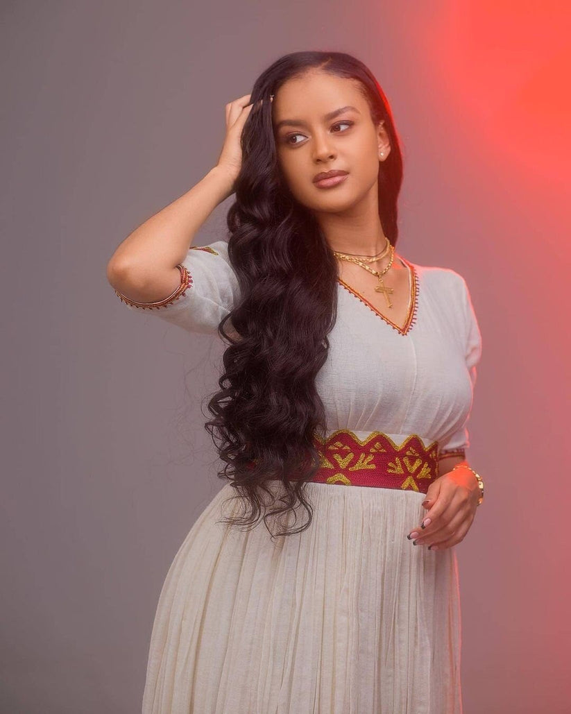 Simple Habesha Kemis modern Ethiopian Habesha Dress Zuria Handwoven Tr ...