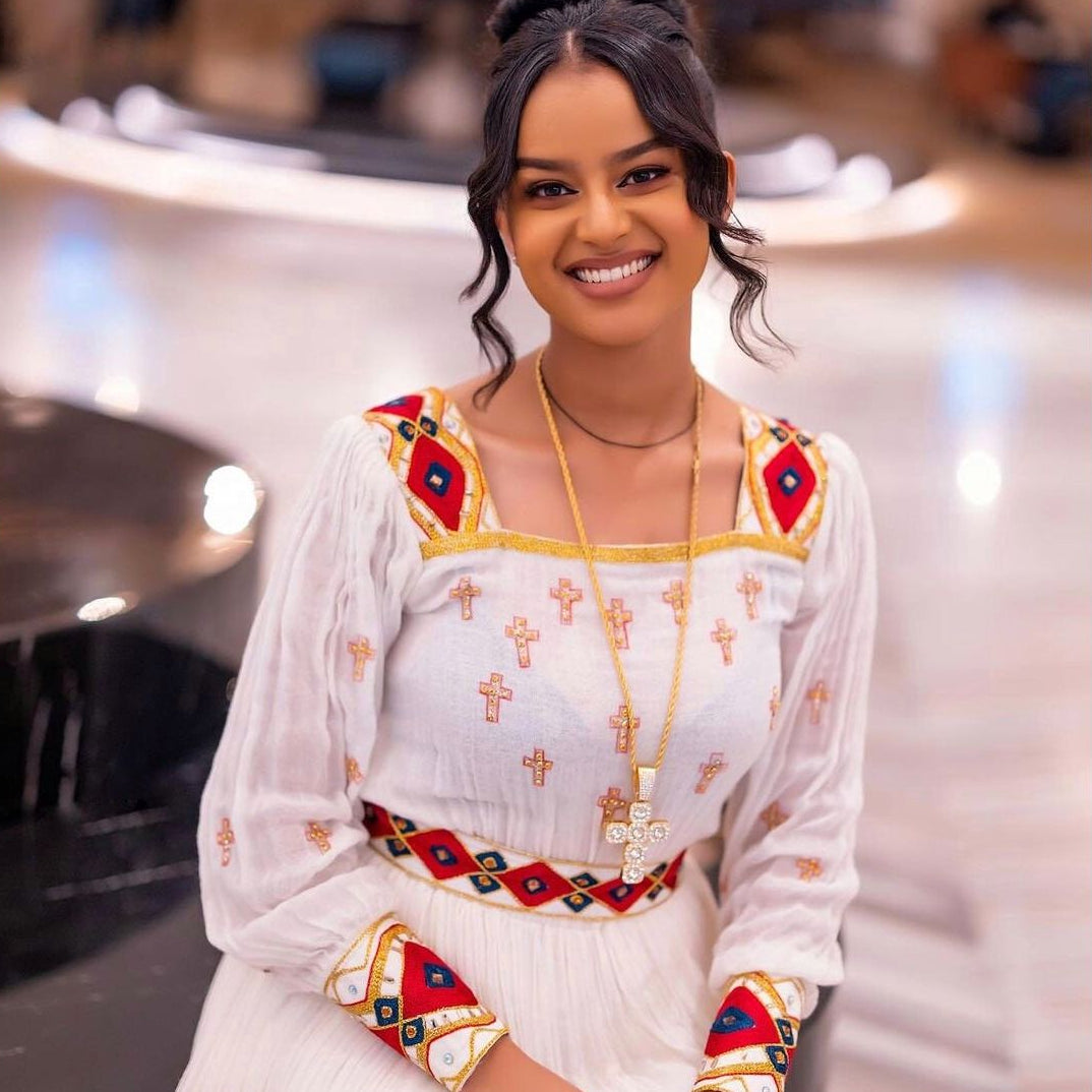 Beautiful Habesha Dress Handwoven Habesha Kemis Modern Traditional Dre ...