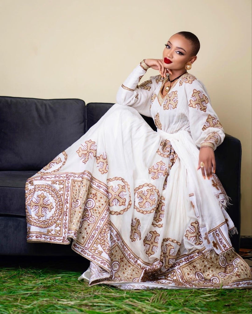 Wedding Habesha Libs Handwoven Habesha Kemis Simple Habesha Dress For ...