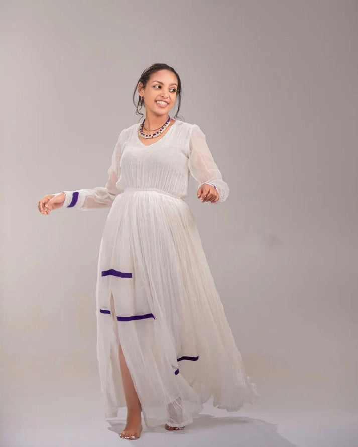 Simple Blue Design Handwoven Habesha Dress Habesha Kemis Design Habesh ...