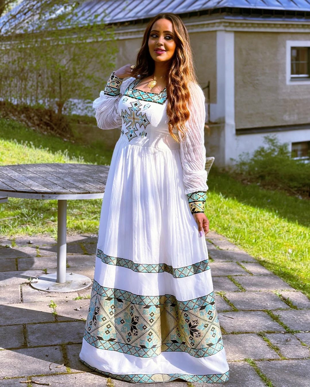 Gorgeous Blue Pattern Habesha Kemis Design The Beauty of Habesha Dress ...