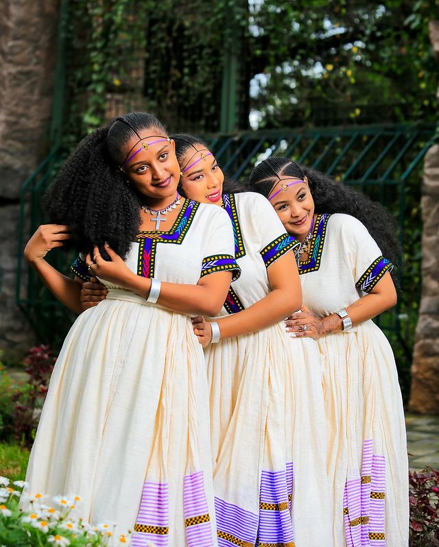 Cultural Habesha Dress with Vibrant Color Ethiopian Traditional Dress ...