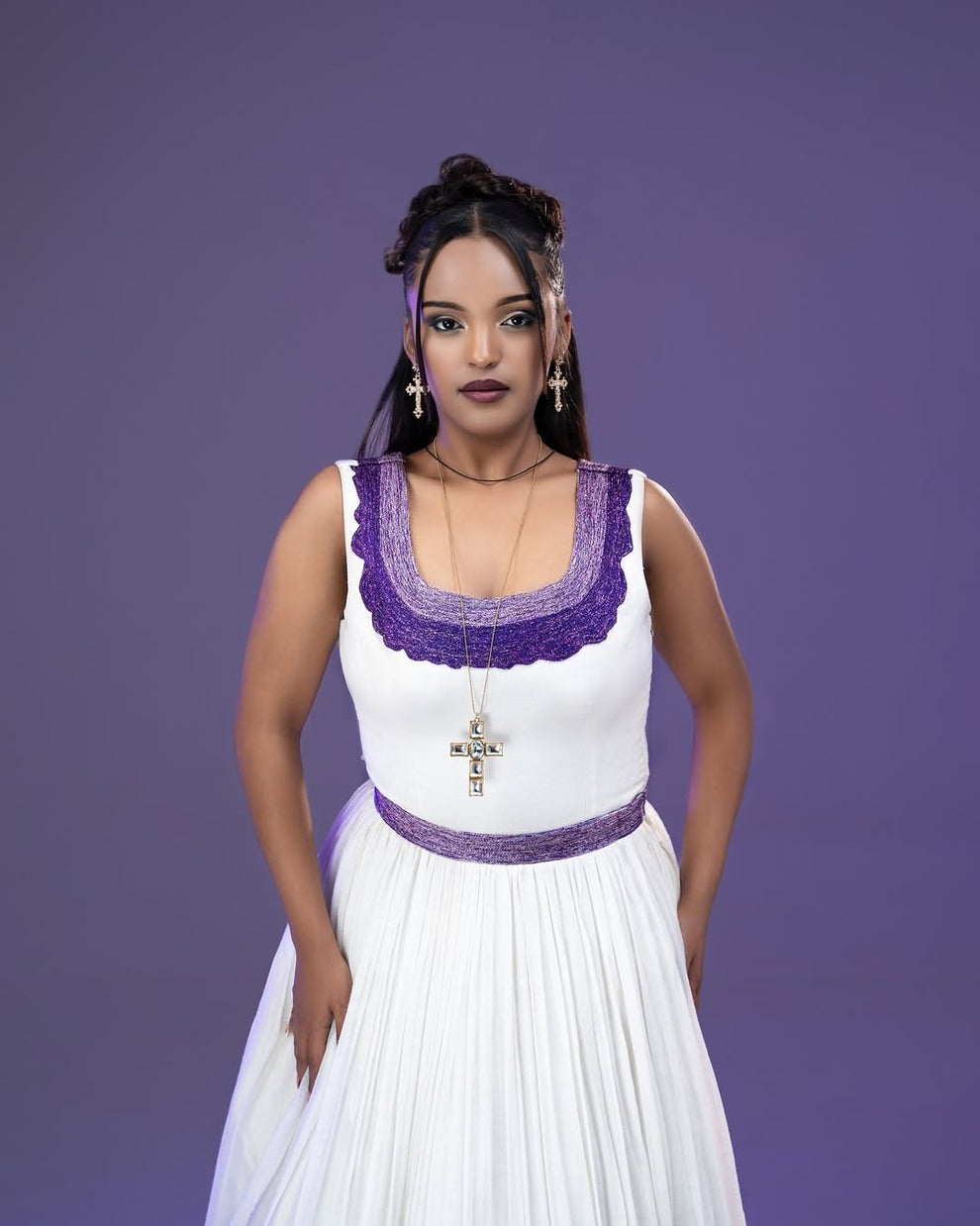 Igniting Beauty with Purple Ethiopian Clothing: Handcrafted Colorful G ...