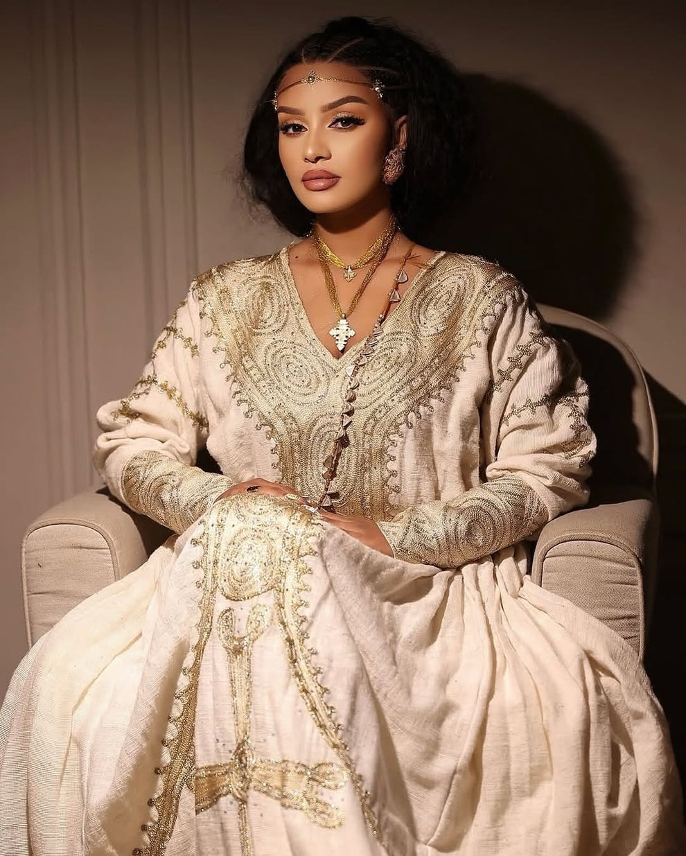 Enchanting Handstitched Silver Colored Traditional Dress: Wide Embroid ...