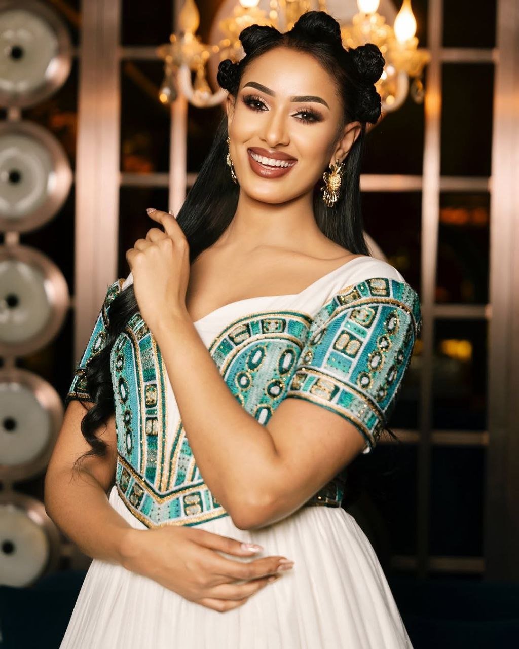 Vibrant Green and Gold Habesha Kemis Perfect for Joyful Occasions ...