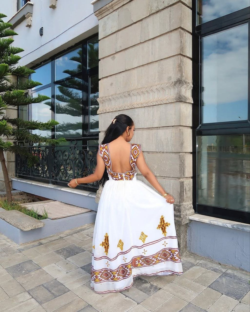 Beautiful Habesha Dress with Intricate Gold and Brown Tibeb For Cultur ...